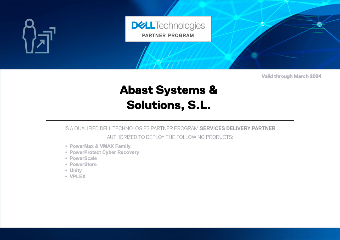 ABAST certificado como Dell Technologies Platinum Partner